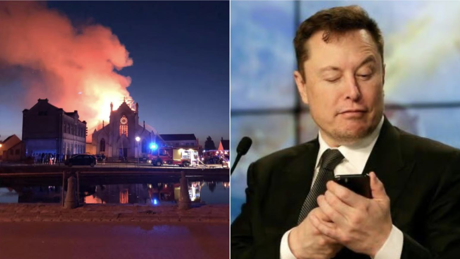 Elon Musk Raises Question After Massive Fire Destroys Historic Church ...