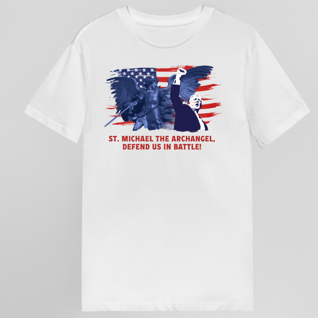 Defend Us In Battle T-Shirt (Male) - Catholics For Catholics