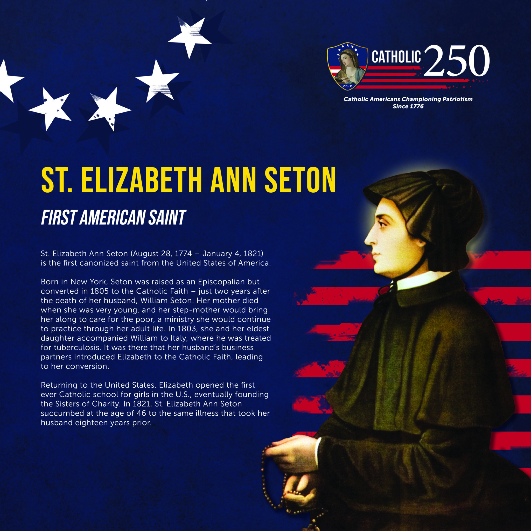 St. Elizabeth Ann Seton - First American Saint - Catholics For Catholics